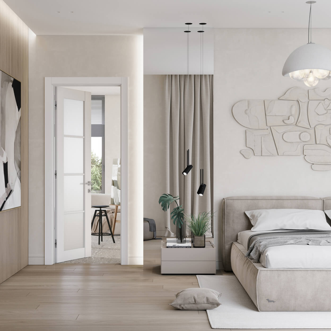 Modern interior door Smart Pro 4 Lite Vetro Polar White for $519.00 | Door Design Lab