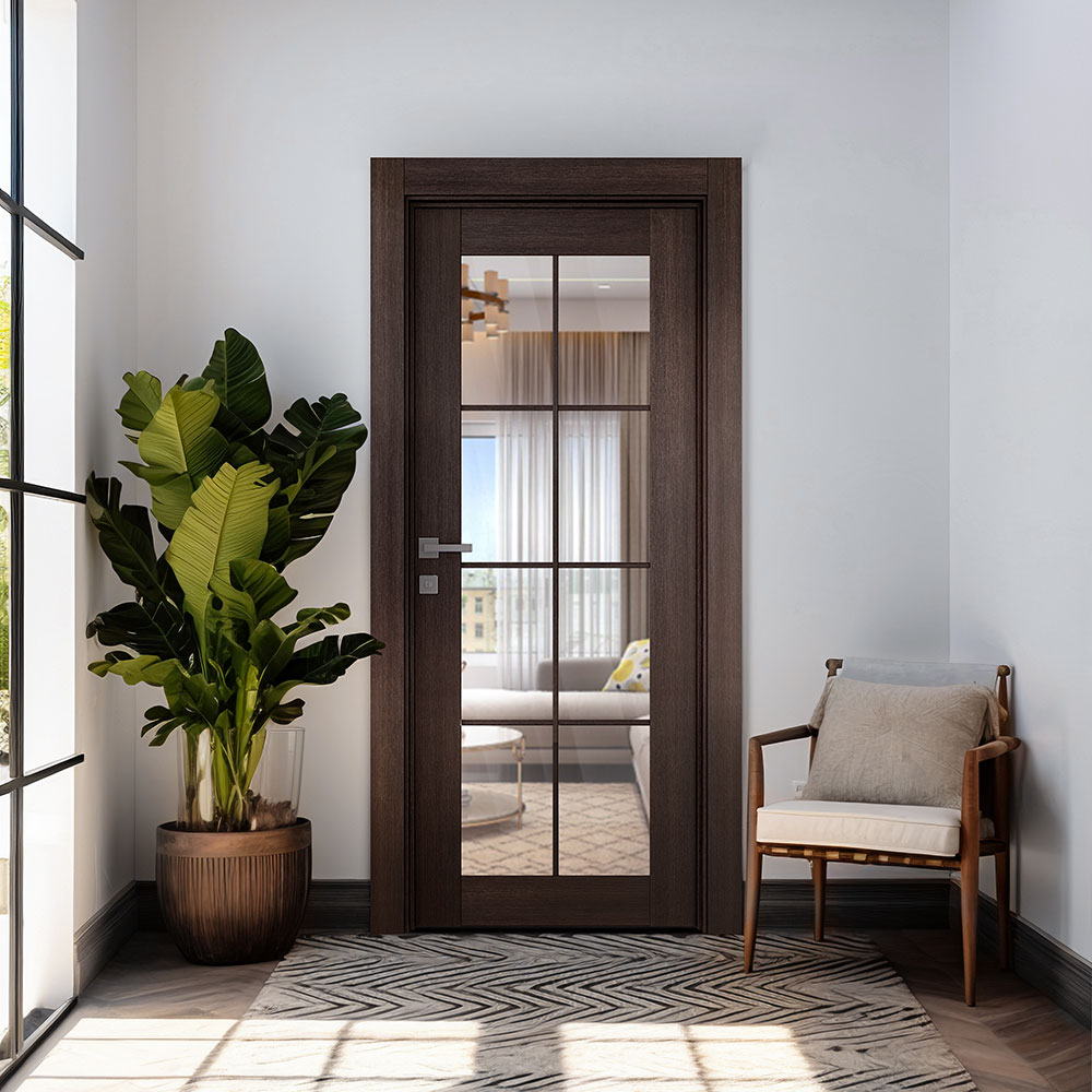 Avon 8 Lite Clear Vetro Veralinga Oak Modern Interior Double Swing ...
