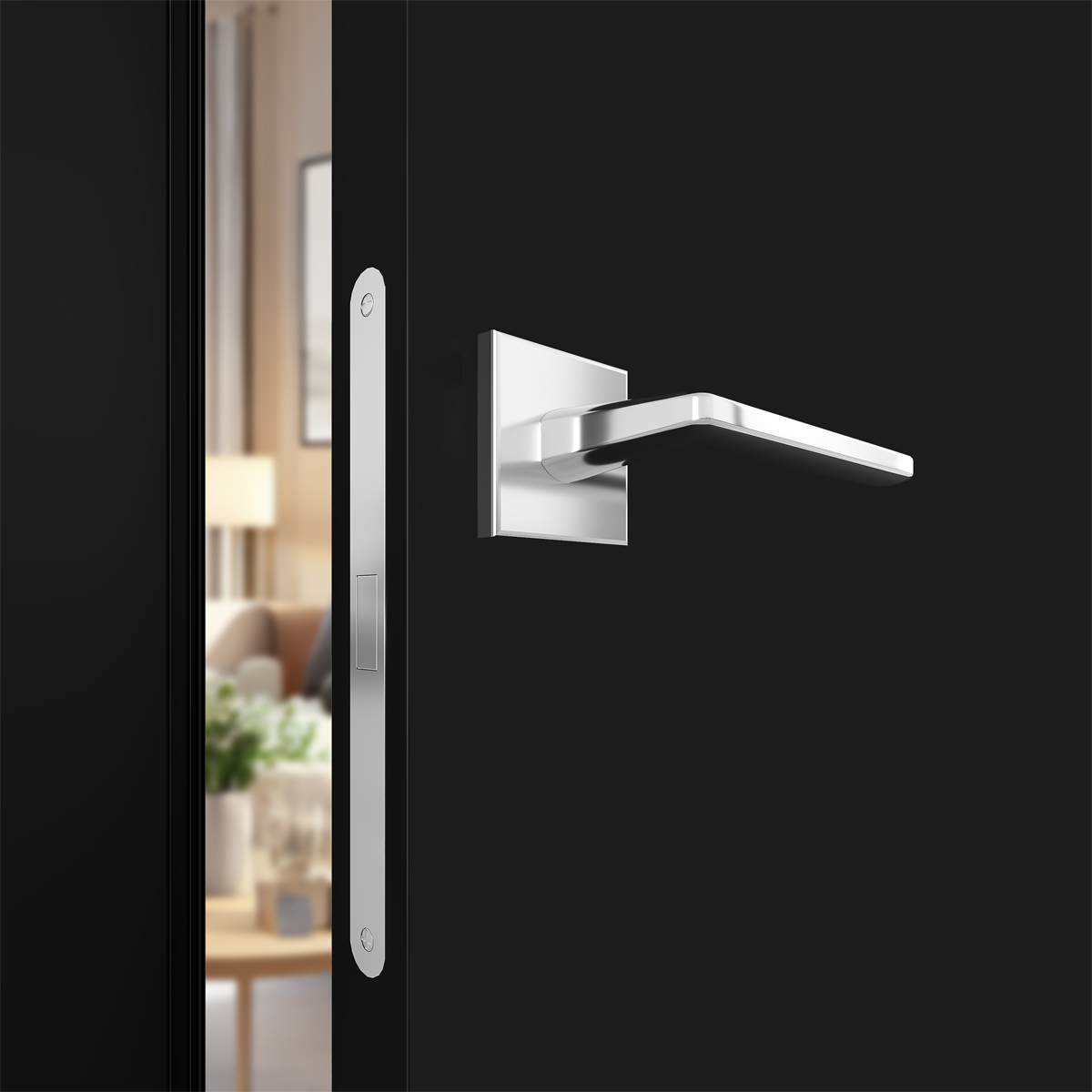 Shaker 2 Panel Black Matte Modern Interior Frameless Door for $399.00 ...