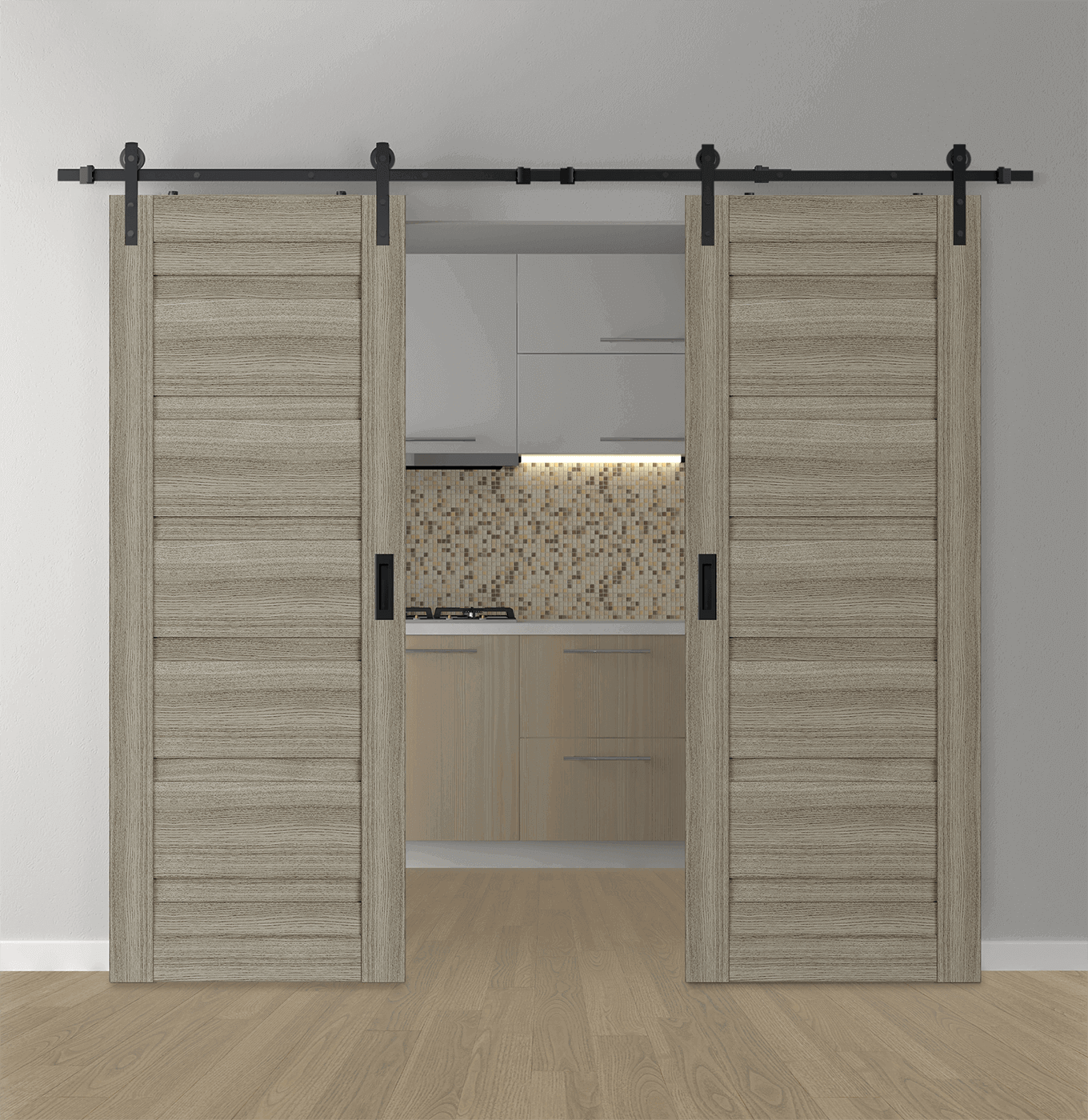 Modern double barn door DOUBLE BARN DOOR LOUVER SHAMBOR 36" X 80" X 1 3 ...