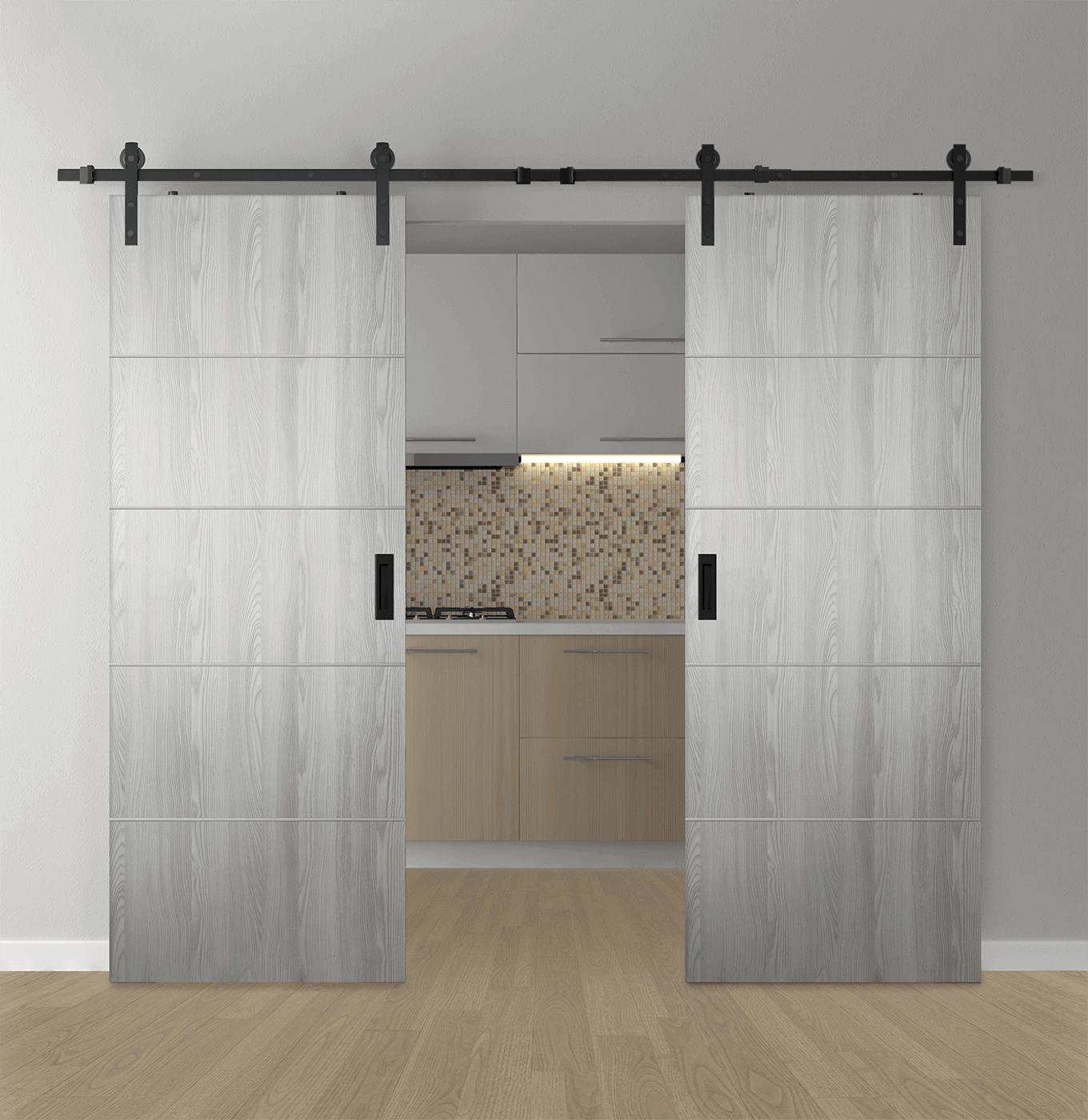 Modern double barn door DOUBLE BARN DOOR OPTIMA 4H RIBEIRA ASH 60" X 80 ...