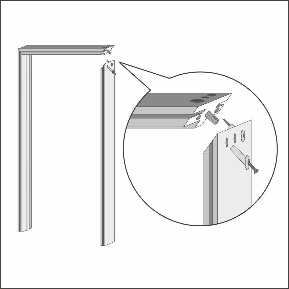 RTA LEFT HAND PREHUNG CONCEALED DOOR SLAB MIRELLA VETRO BIANCO NOBLE 18 ...