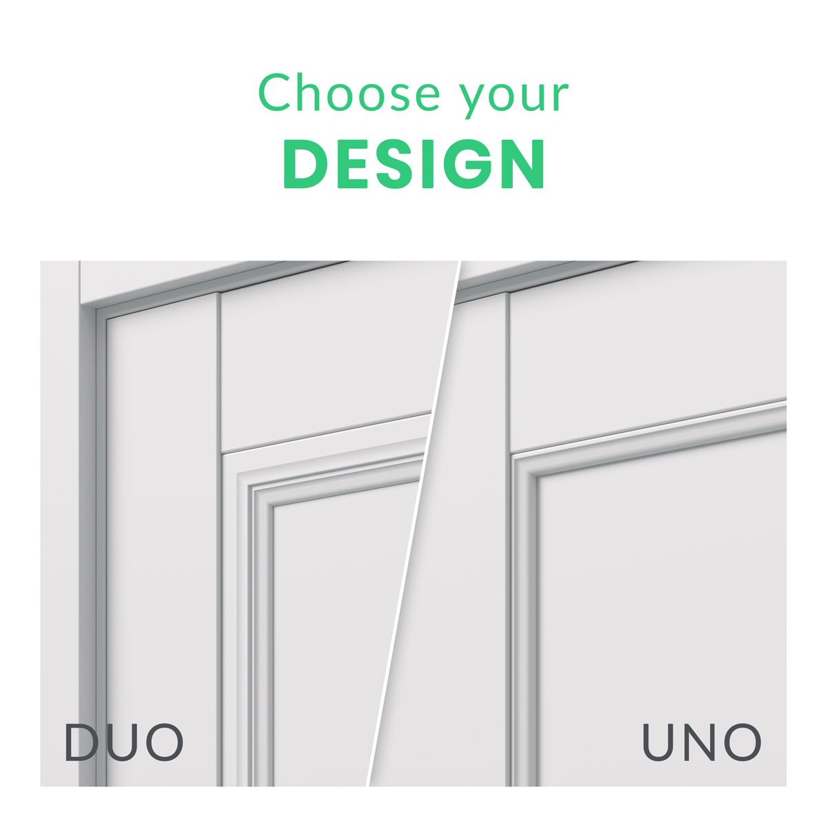 Oxford Duo 07 Snow White Modern Interior Door for $399.00 | Door Design Lab