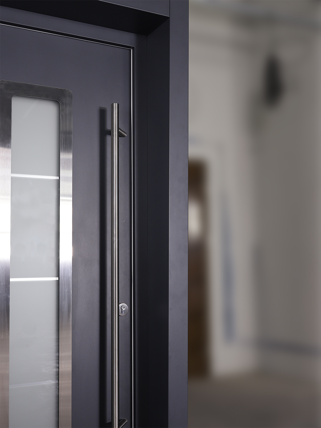 MODERN FRONT STEEL DOOR ARGOS ANTRACIT/WHITE 37 7/16" X 81 11/16" RHI ...