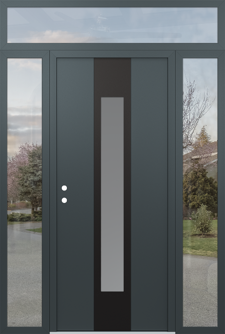 Modern Steel Front Door DIAMOND A1 68" X 96" ANTHRACITE/ANTHRACITE ...
