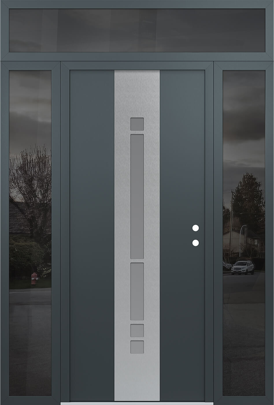 Modern Steel Front Door DIAMOND A3 64" X 96" ANTHRACITE/ANTHRACITE ...