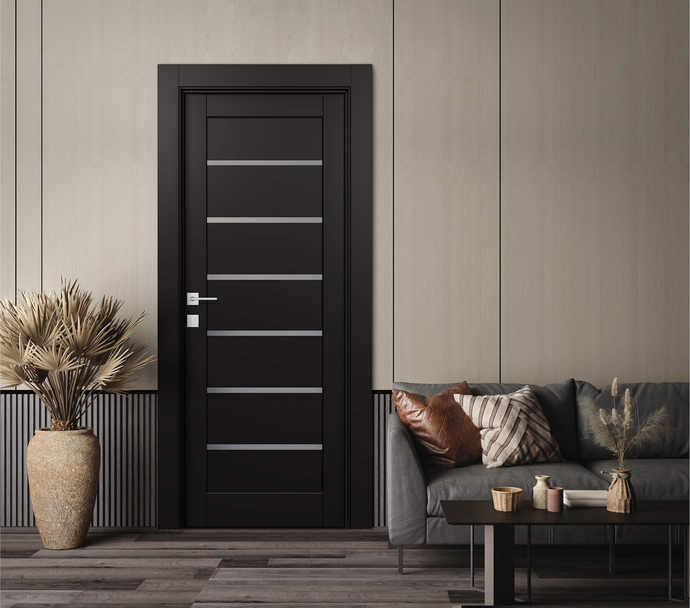 Alba Black Matte Modern Interior Door for $369.00 | Door Design Lab