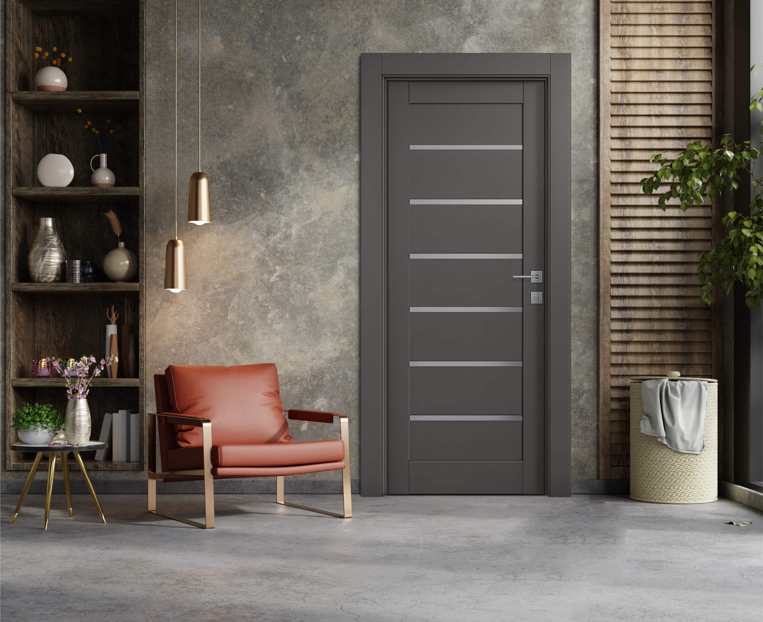 Alba Gray Matte Modern Interior Door for $369.00 | Door Design Lab
