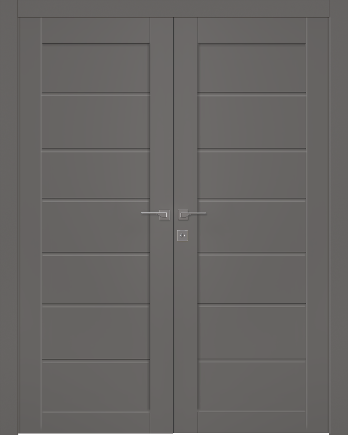 Alda Gray Matte Modern Interior Double Swing Doors for $738.00 | Door ...