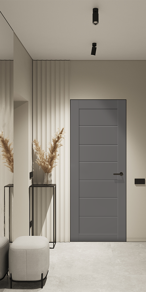 Modern interior door Alda Gray Matte for $369.00 | Door Design Lab