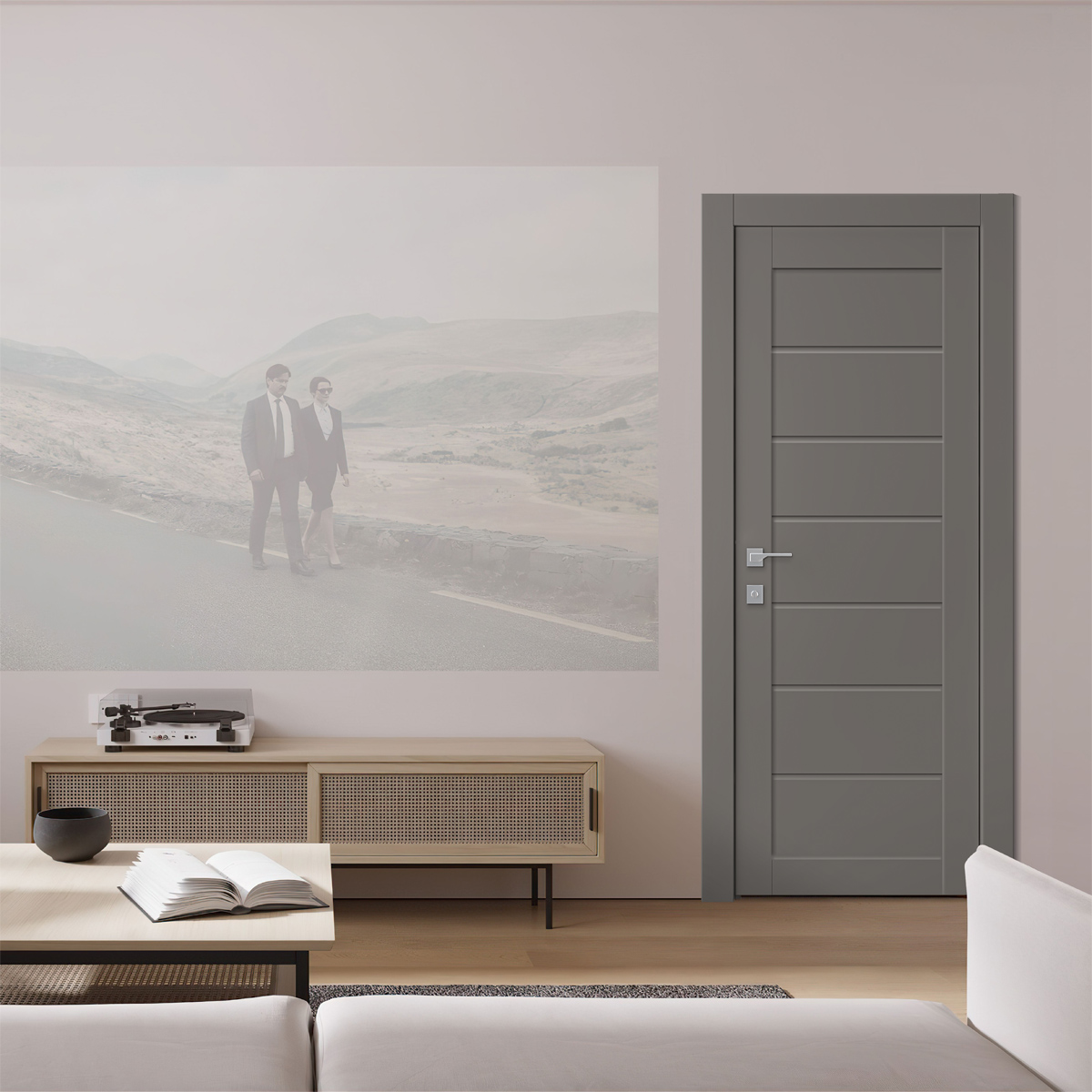 Alda Gray Matte Modern Interior Door for $369.00 | Door Design Lab