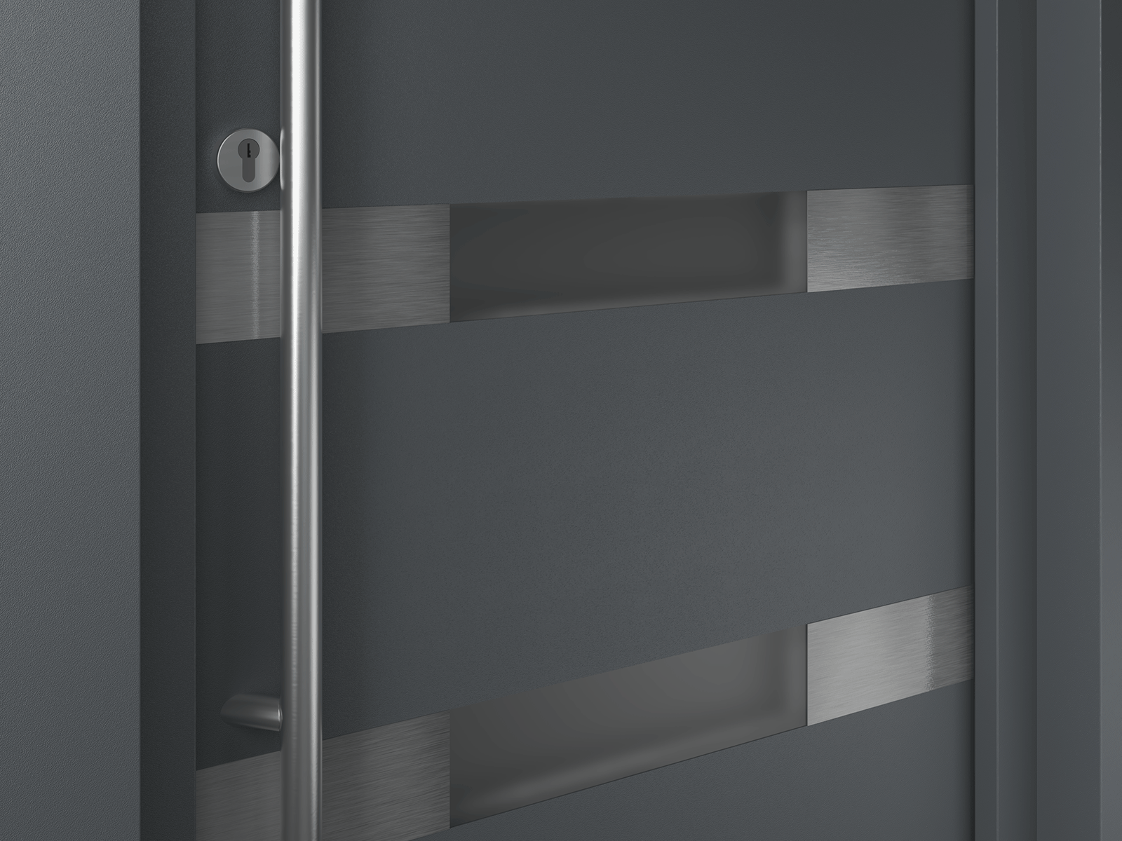MODERN FRONT STEEL DOOR AURA ANTRACIT/WHITE 37 7/16" X 81 11/16" LHI ...