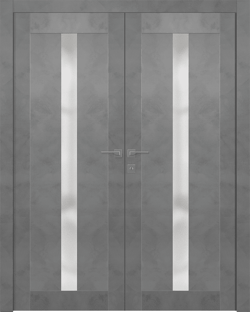 Avon 101 Vetro Dark Urban Modern Interior Double Swing Doors for $958. ...