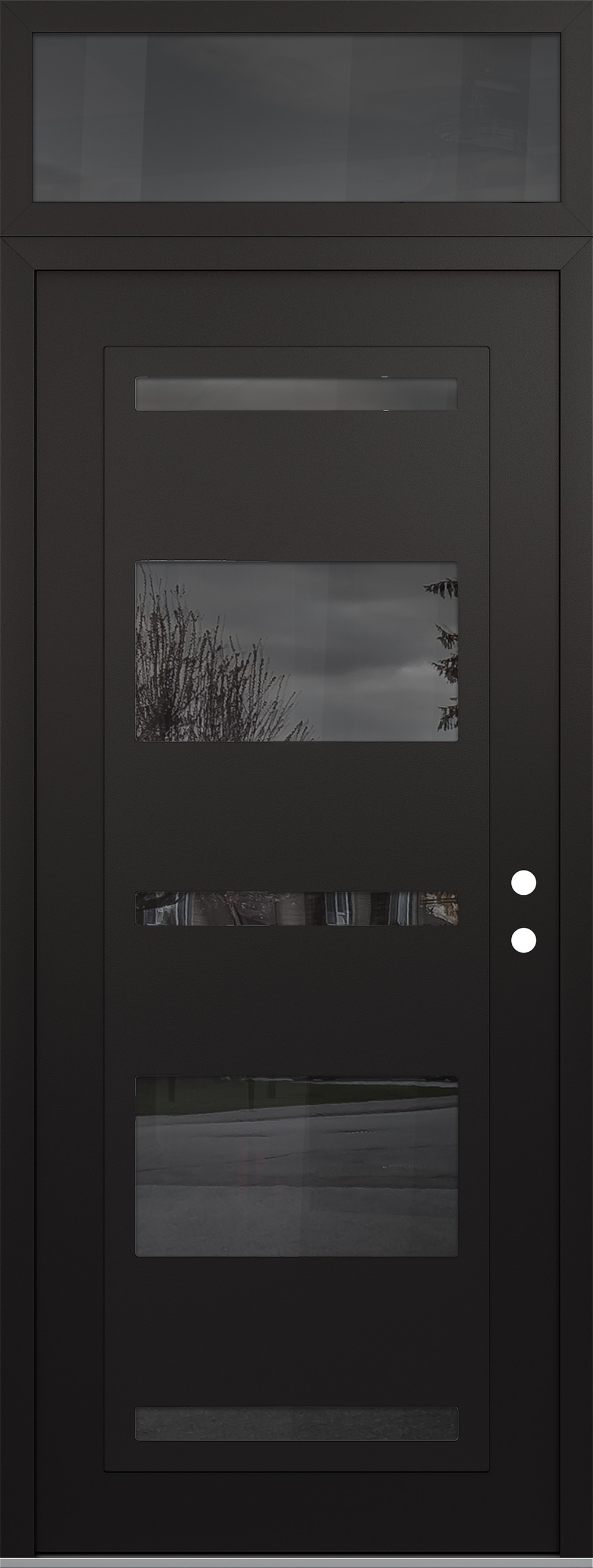 Modern Steel Front Door Diamond C10 36" x 96" black/black mirrored ...