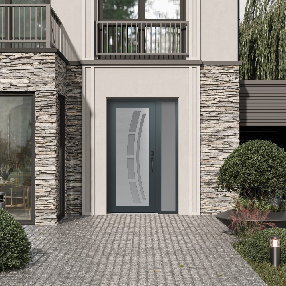 Modern Steel Front Door Diamond C12 50" x 80" anthracite/anthracite ...