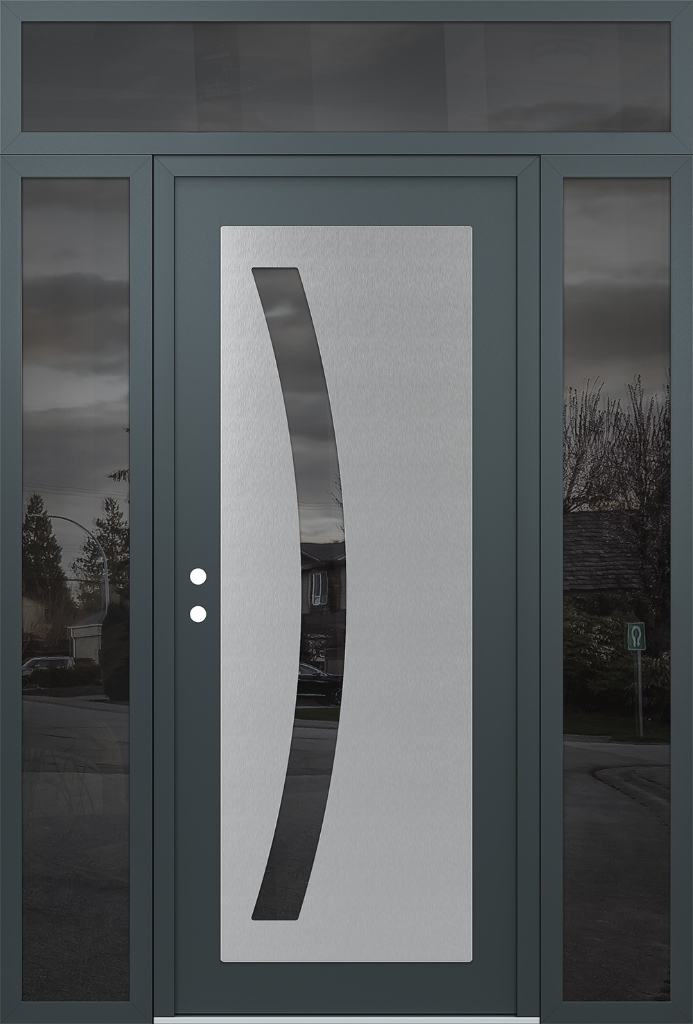 Modern Steel Front Door Diamond C4 60" x 96" anthracite/anthracite ...