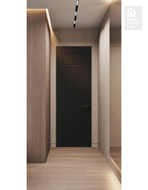Alda Black Matte Modern Interior Door for $369.00 | Door Design Lab