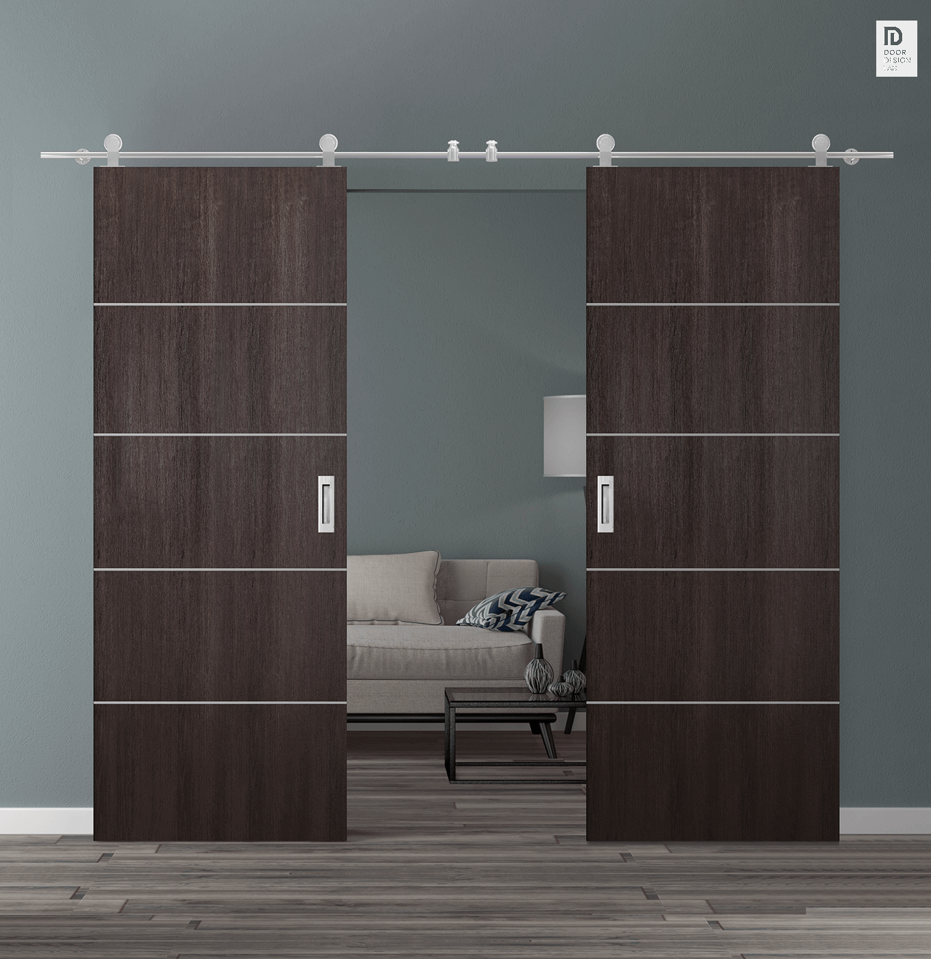 Modern double barn door DOUBLE BARN DOOR OPTIMA 4H VERALINGA OAK 48" X ...