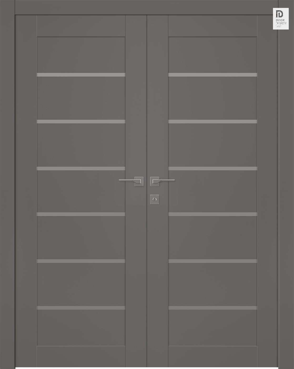 Alba Gray Matte Modern Interior Double Swing Doors for $738.00 | Door ...