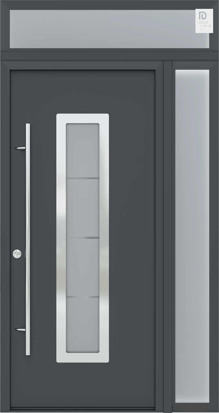 MODERN FRONT STEEL DOOR ARGOS ANTRACIT/WHITE 49 1/4" X 95 11/16" RHI ...