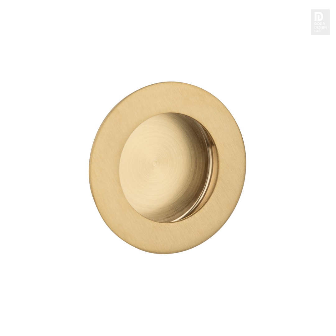 Modern Steel Front Door EMTEK FLUSH PULL ROUND PASSAGE SATIN BRASS (US4 ...