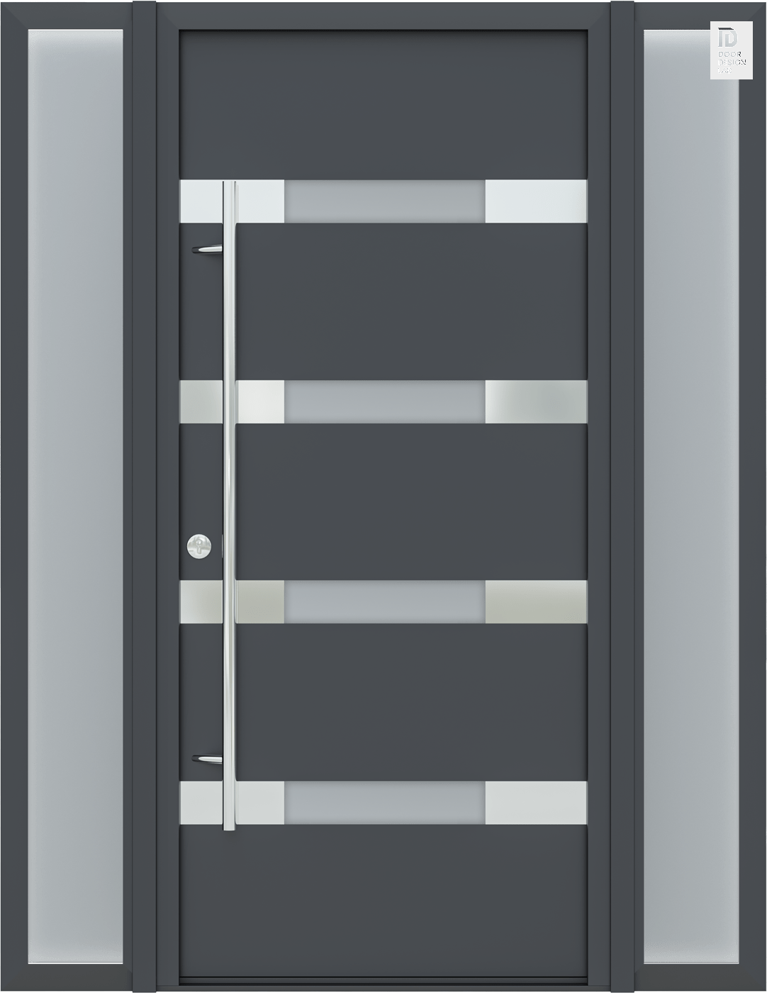 MODERN FRONT STEEL DOOR AURA ANTRACIT/WHITE 61 1/16" X 81 11/16" RHI ...