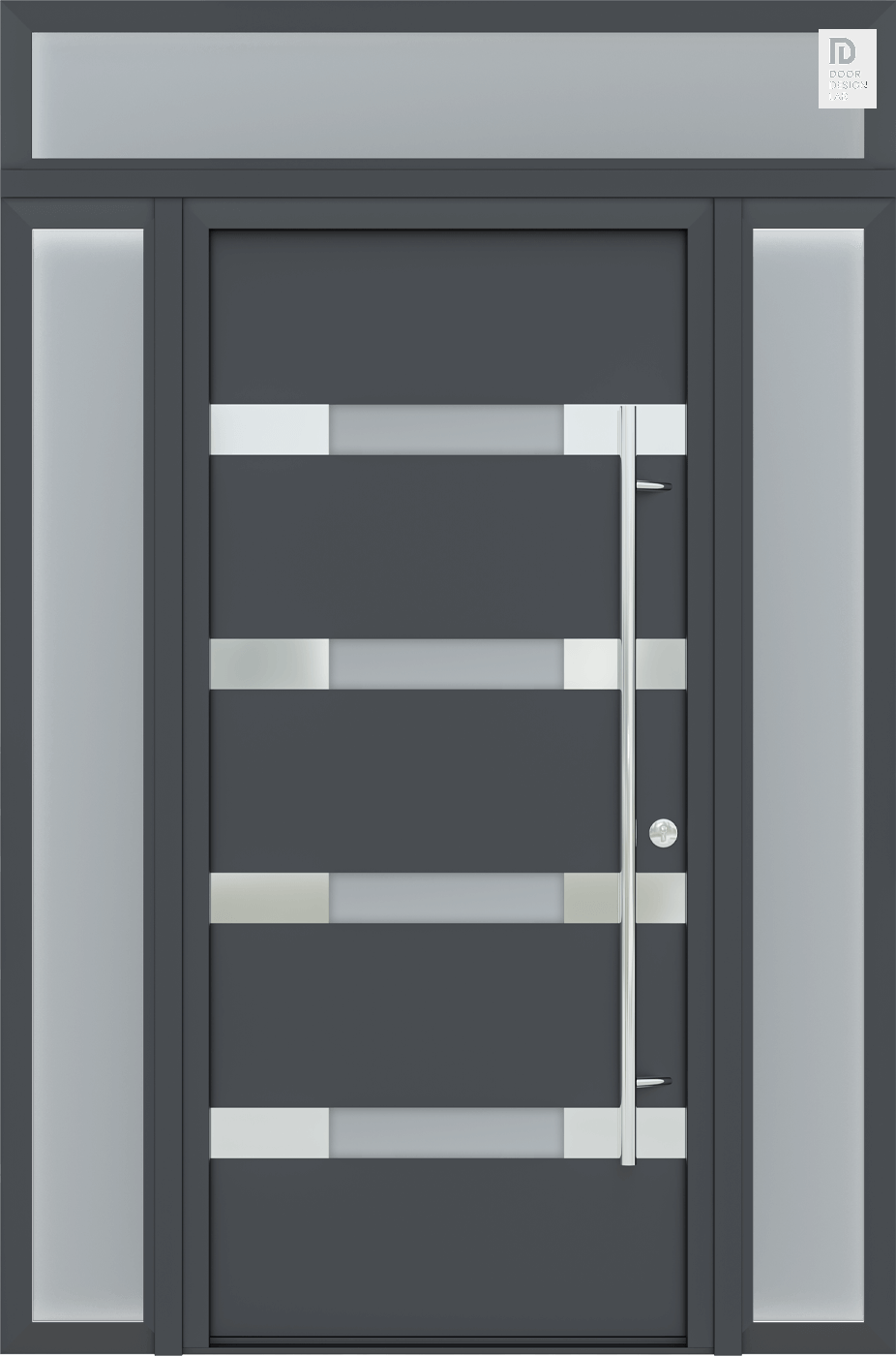 MODERN FRONT STEEL DOOR AURA ANTRACIT/WHITE 61 1/16" X 95 11/16" LHI ...