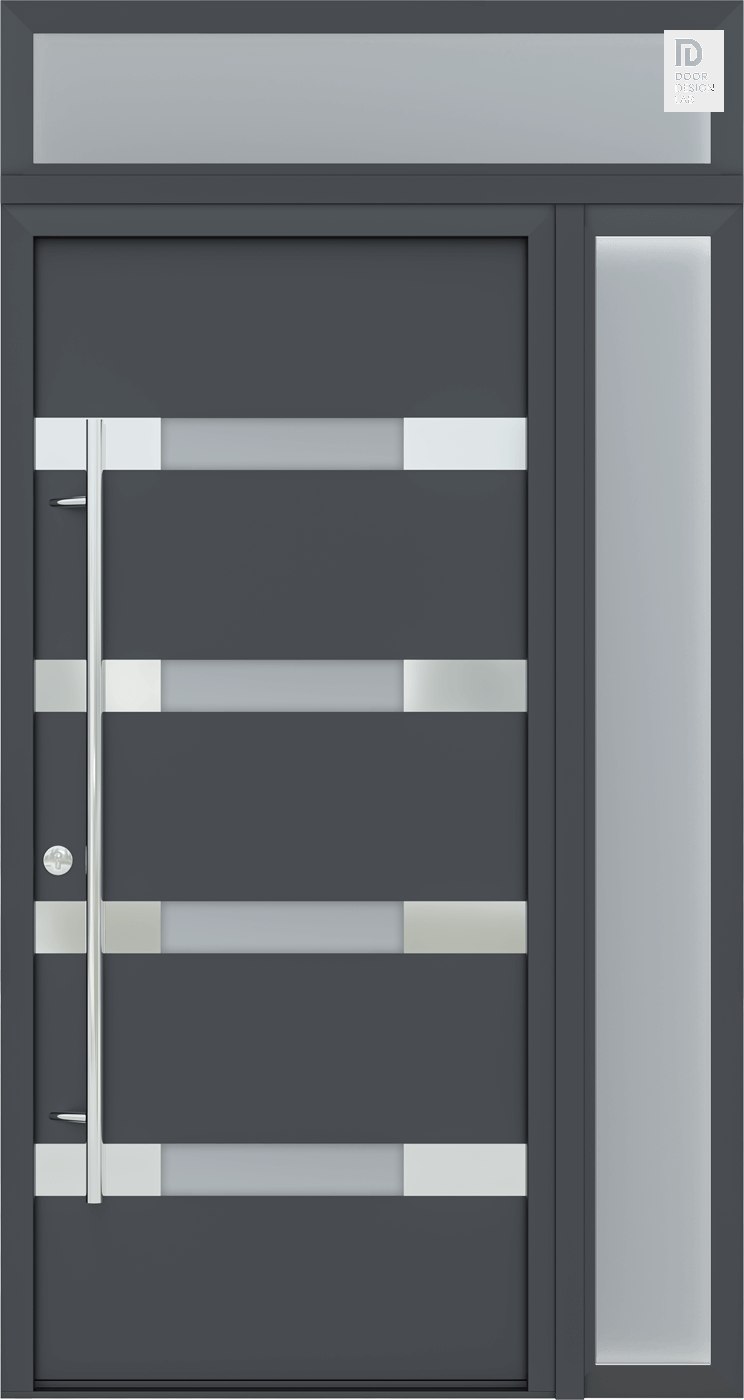 MODERN FRONT STEEL DOOR AURA ANTRACIT/WHITE 49 1/4" X 95 11/16" RHI ...
