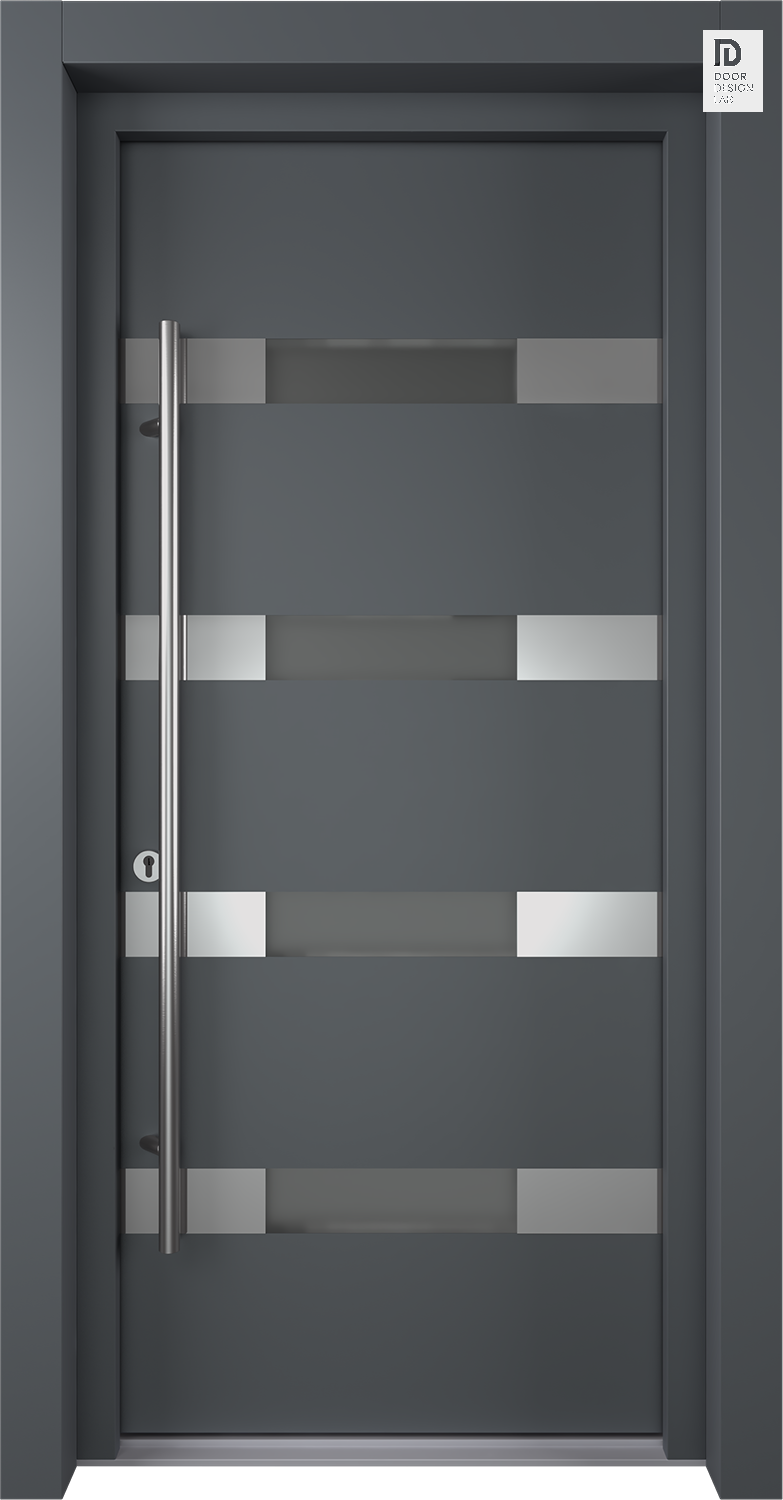 MODERN FRONT STEEL DOOR AURA ANTRACIT/WHITE 37 7/16" X 81 11/16" RHI ...