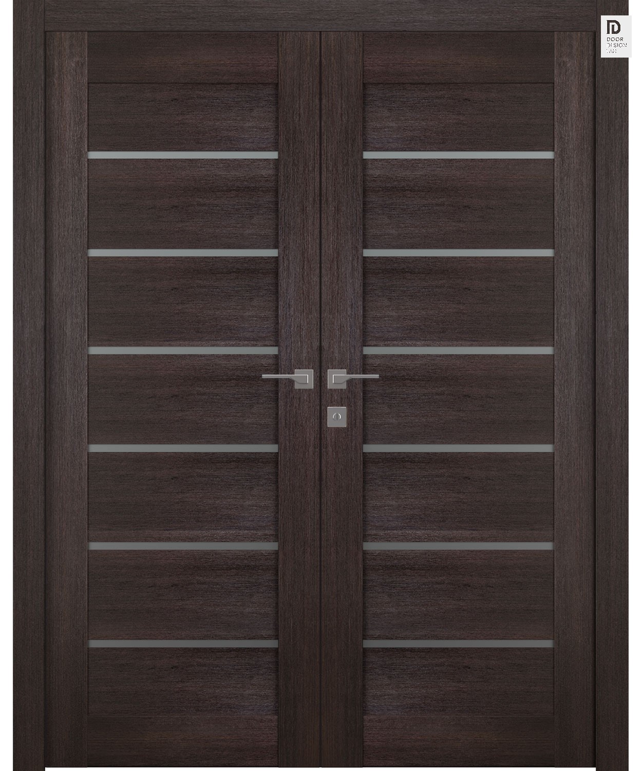Avon 07-02 Vetro Veralinga Oak Modern Interior Double Swing Doors for ...
