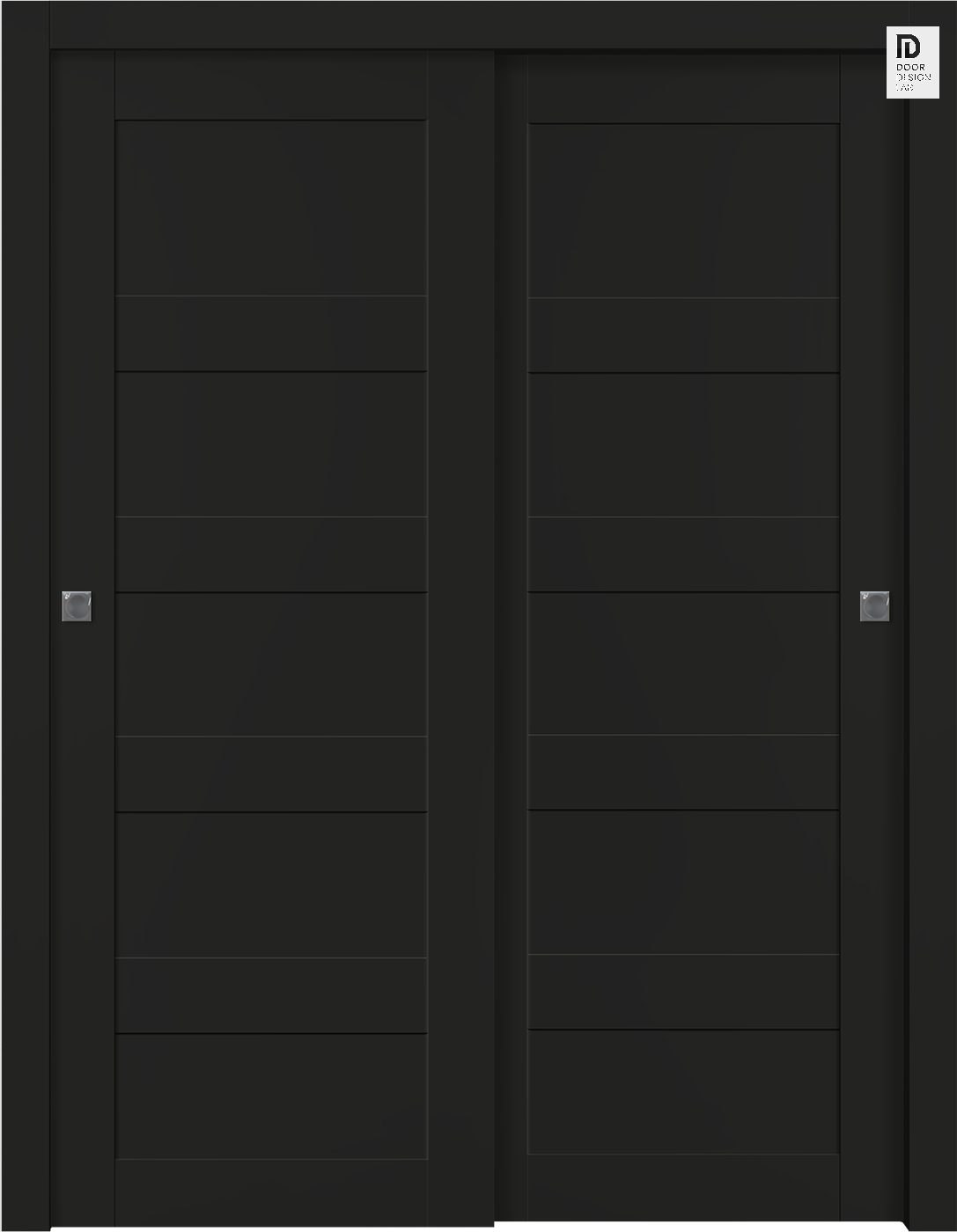 Avon 07 4R Black Matte Modern Interior Bypass Doors for $938.00 | Door Design Lab