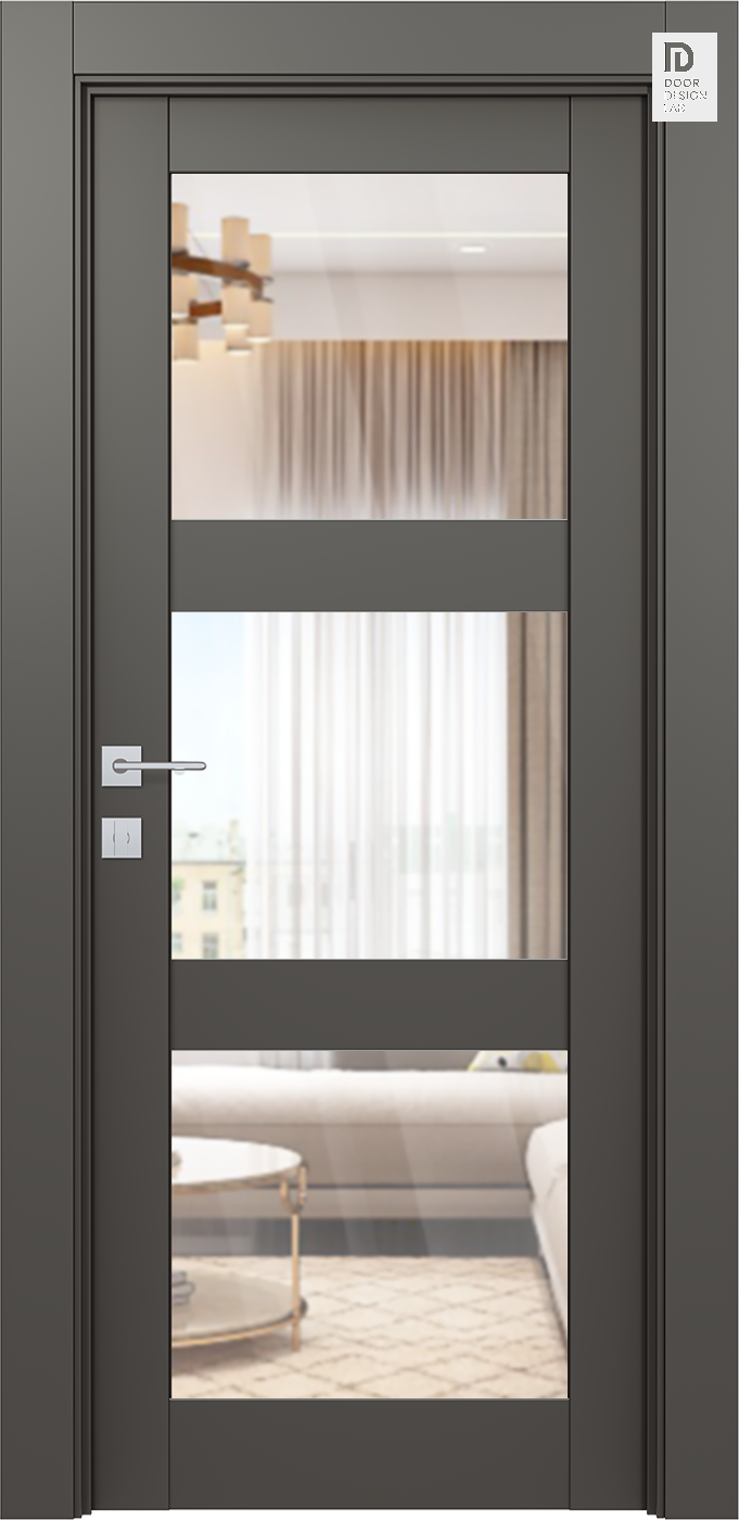 Avon 3 Lite Clear Vetro Gray Matte Modern Interior Door for $429.00 ...