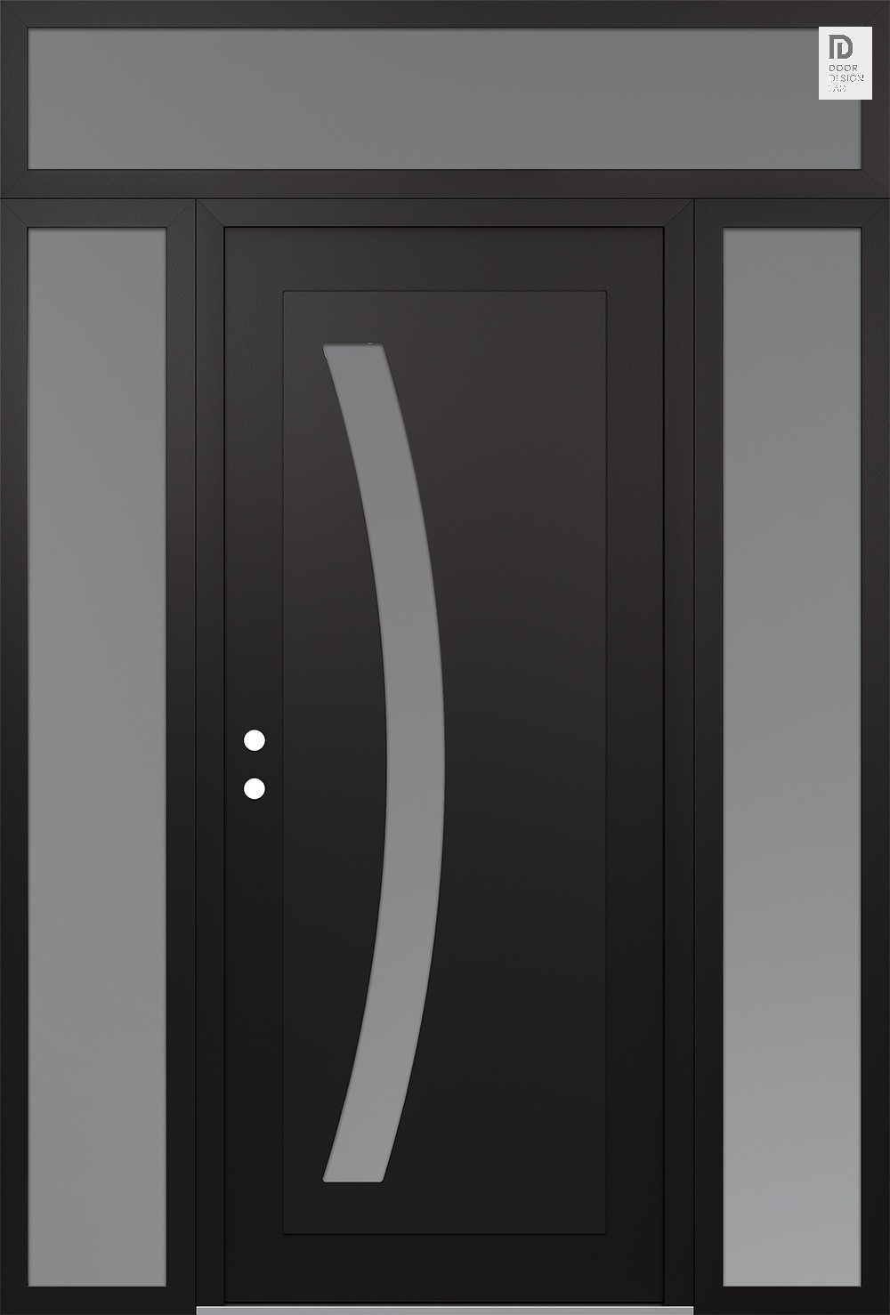 Modern Steel Front Door Diamond C4 68" x 96" black/white frosted Glass ...