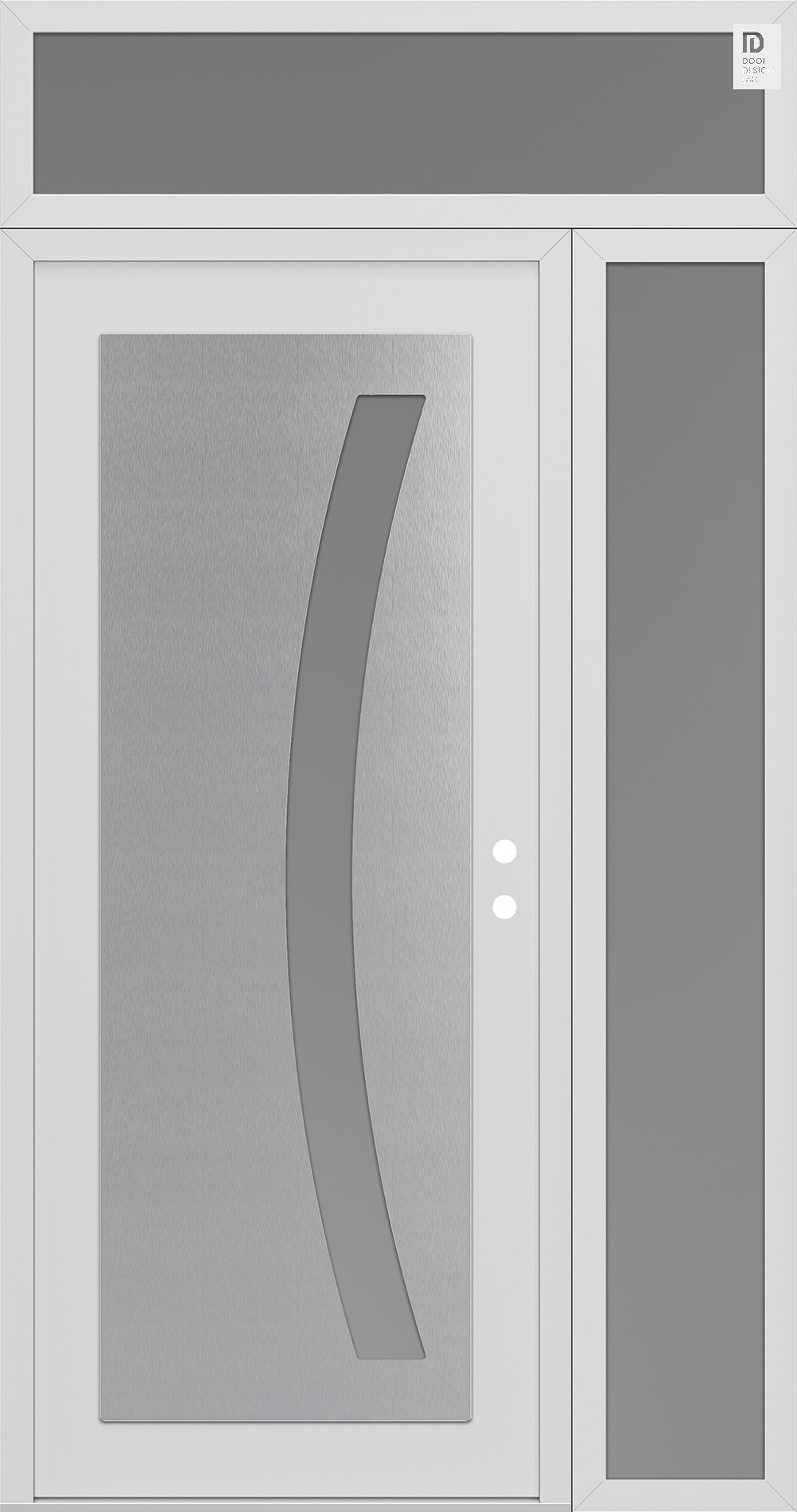 Modern Steel Front Door Diamond C4 48" x 96" white/white frosted Glass ...
