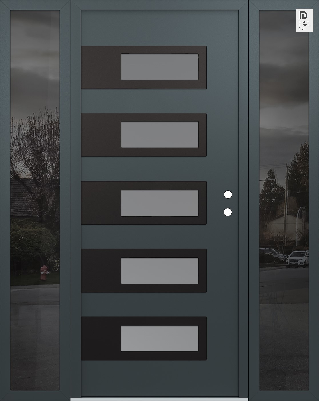Modern Steel Front Door Diamond D3 64" x 80" anthracite/anthracite ...
