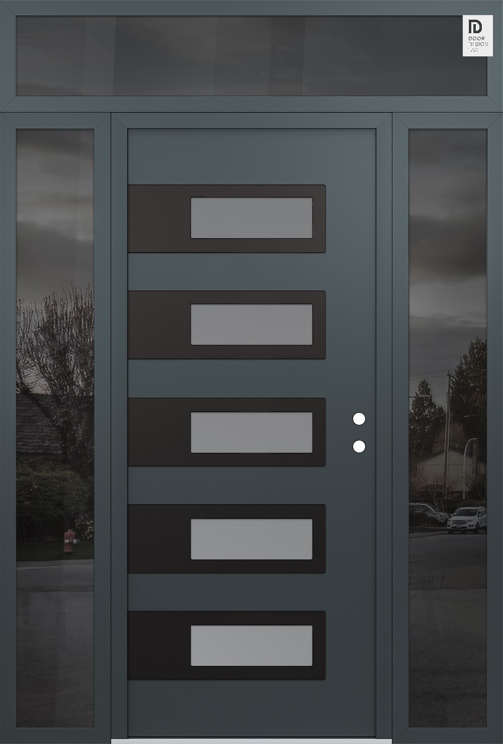 Modern Steel Front Door Diamond D3 64" x 96" anthracite/anthracite ...