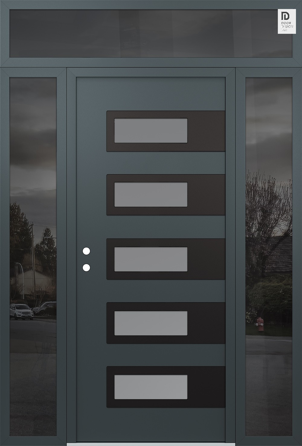 Modern Steel Front Door Diamond D3 64" x 96" anthracite/anthracite ...