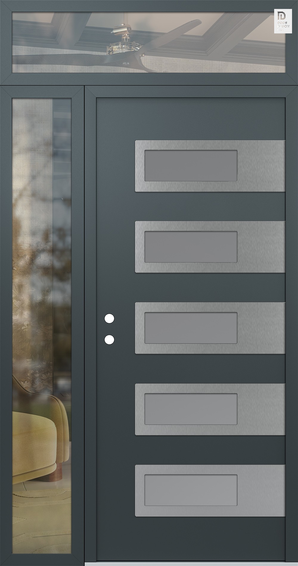 Modern Steel Front Door Diamond D3 50" x 96" anthracite/anthracite ...