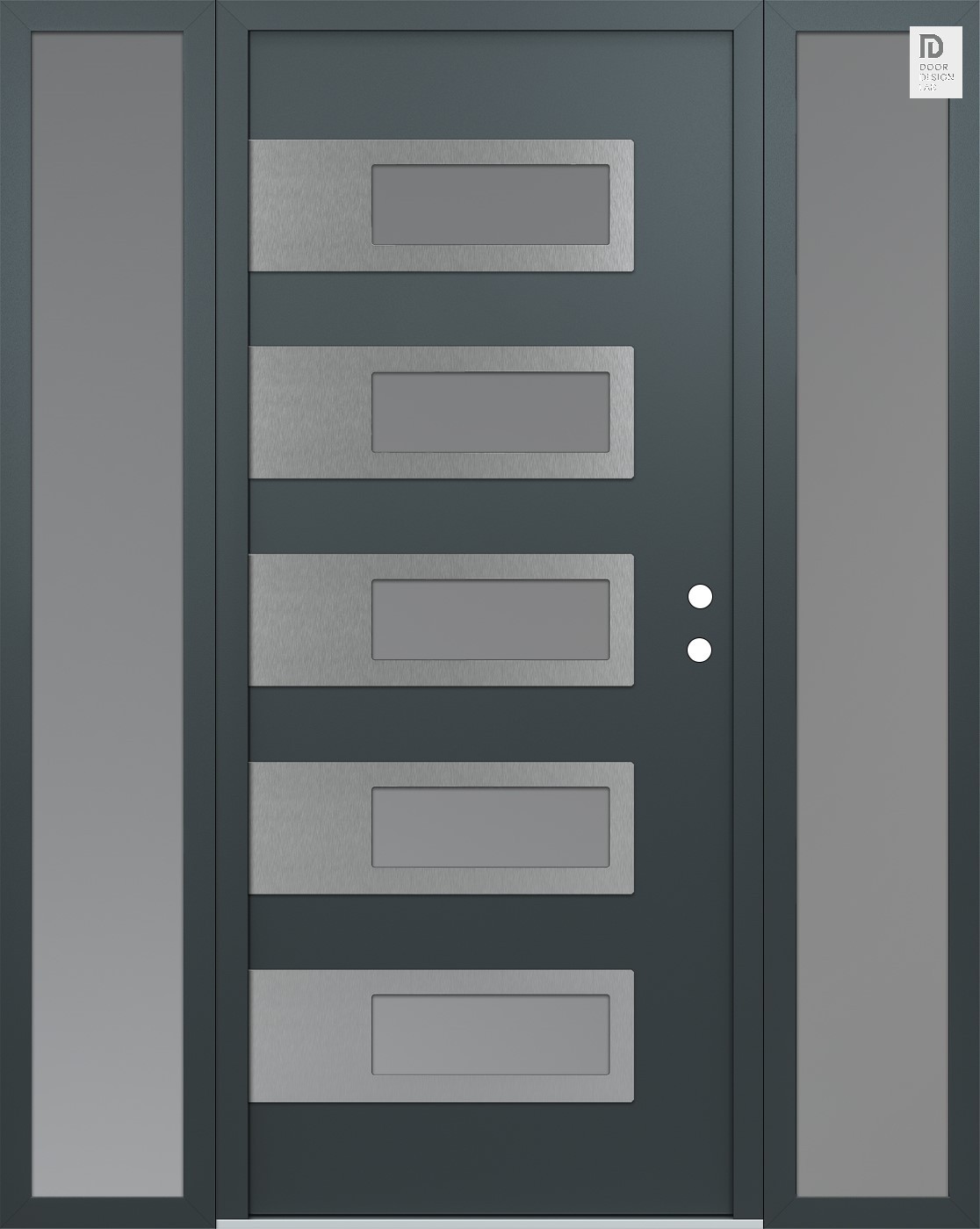 Modern Steel Front Door Diamond D3 64" x 80" anthracite/anthracite ...