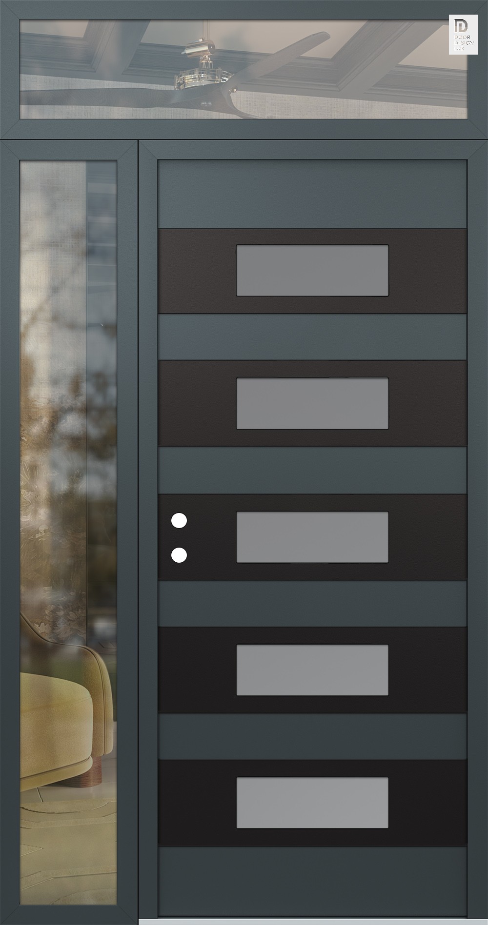 Modern Steel Front Door Diamond D5 48" x 96" anthracite/anthracite ...