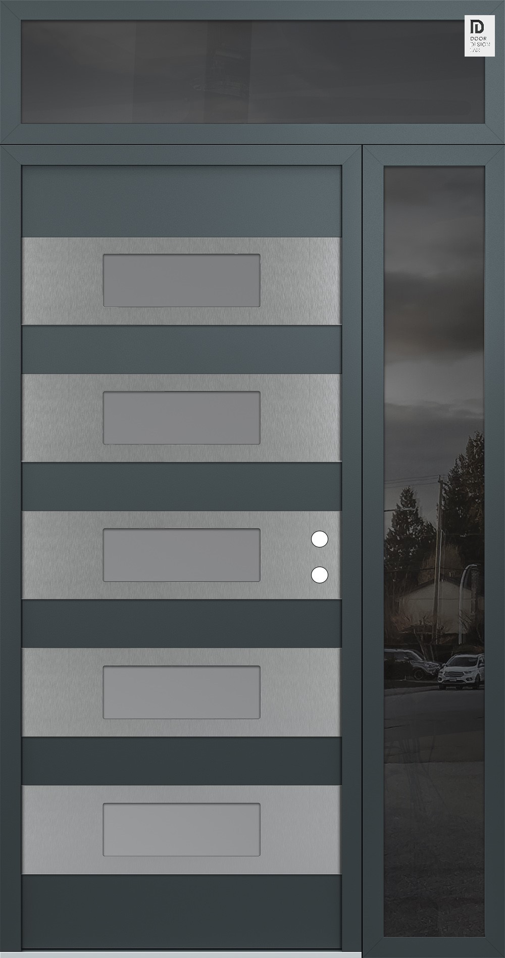 Modern Steel Front Door Diamond D5 48" x 96" anthracite/anthracite ...