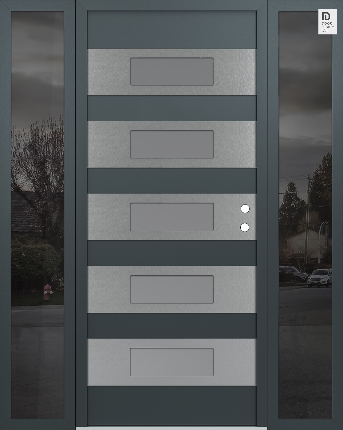 Modern Steel Front Door Diamond D5 60" x 80" anthracite/anthracite ...