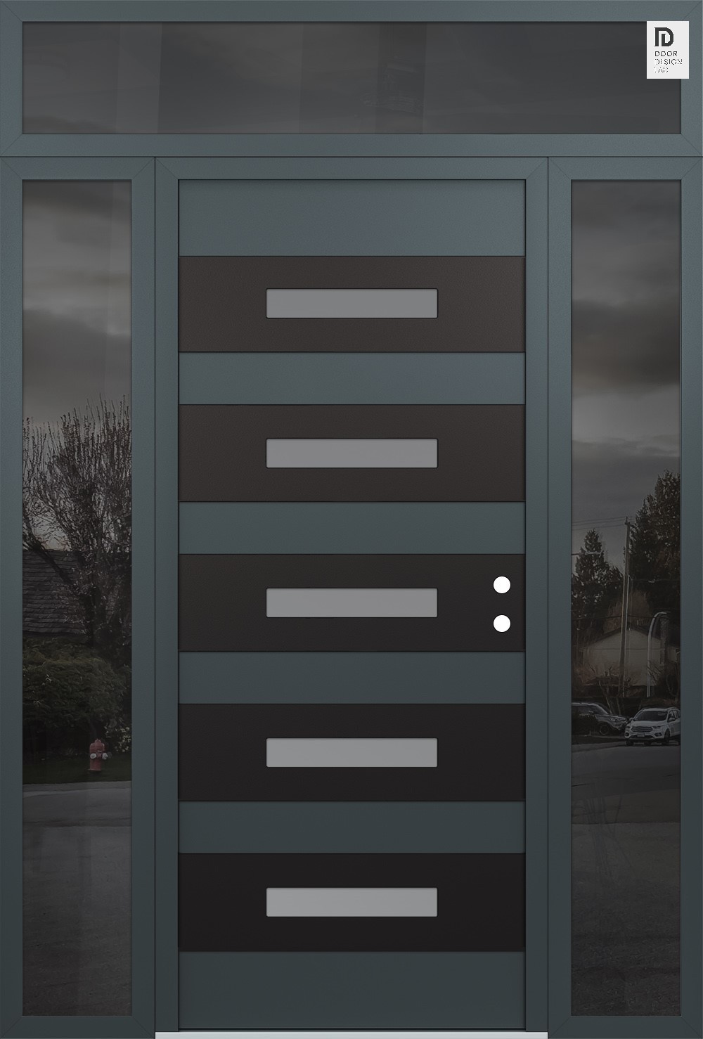 Modern Steel Front Door Diamond D9 68" x 96" anthracite/anthracite ...