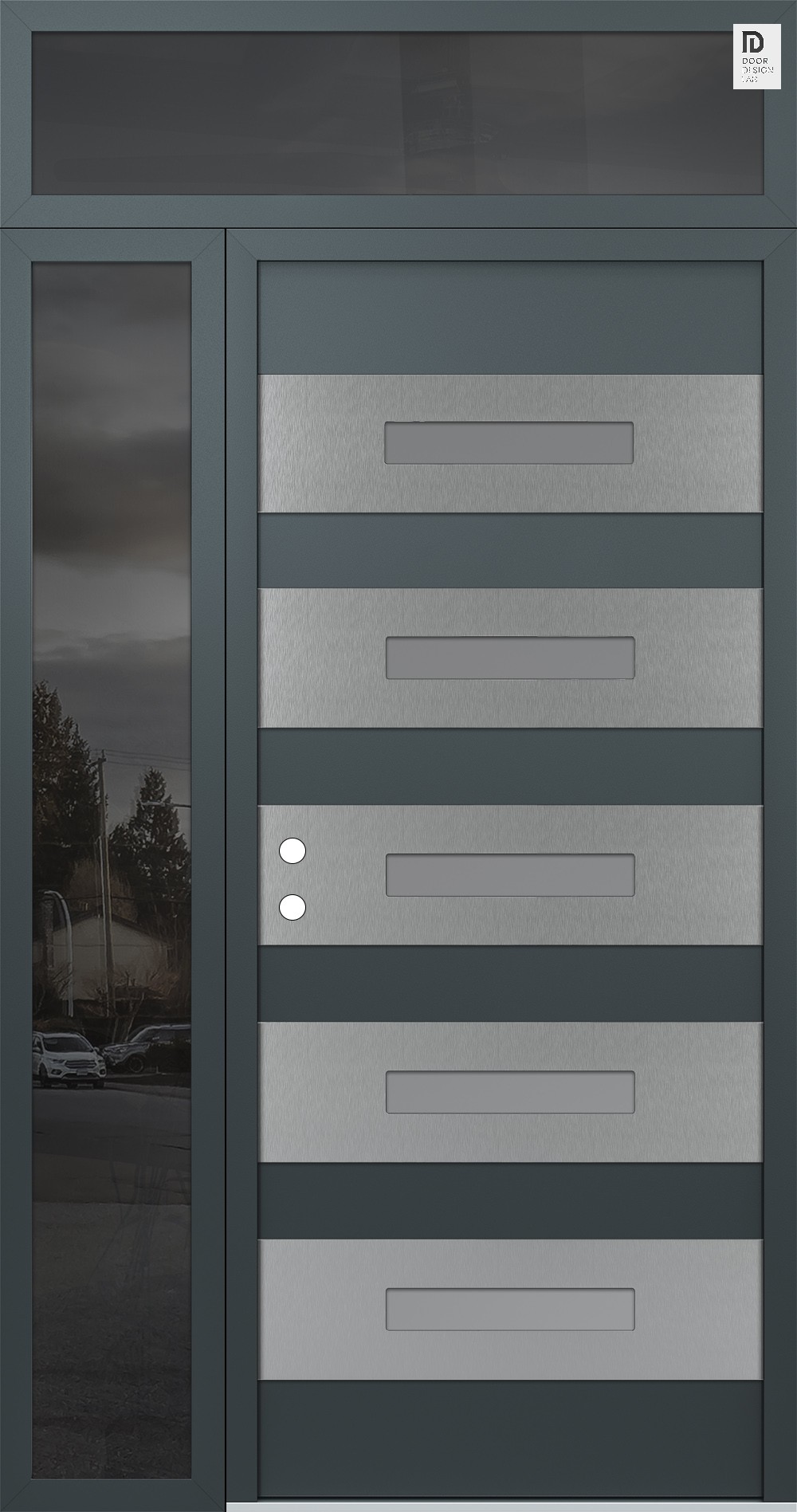 Modern Steel Front Door Diamond D9 50" x 96" anthracite/anthracite ...