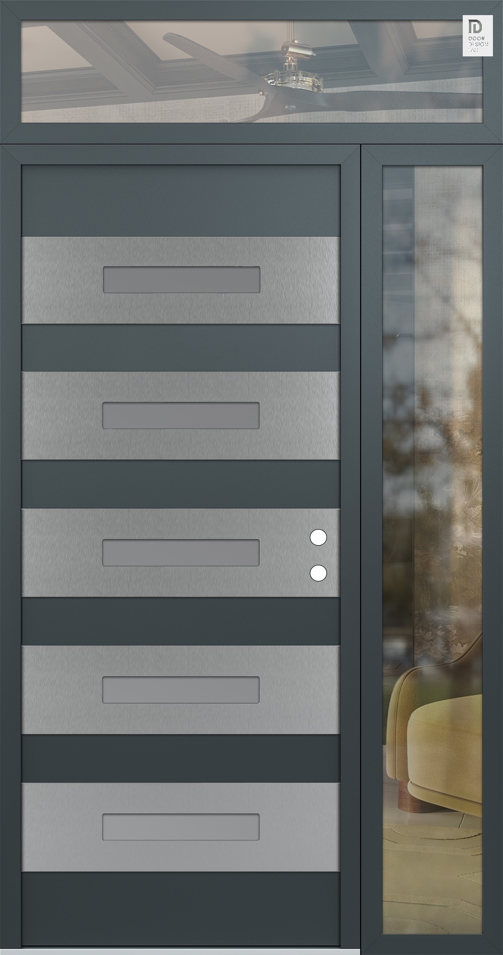 Modern Steel Front Door Diamond D9 50" x 96" anthracite/anthracite ...