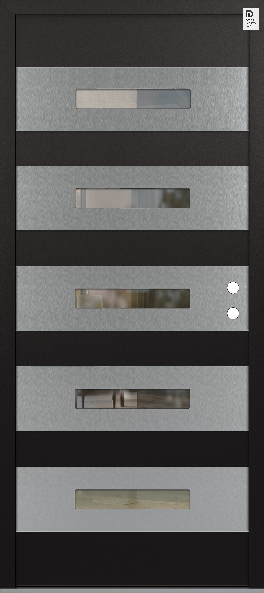 Modern Steel Front Door Diamond D9 36" x 80" black/black clear Glass ...