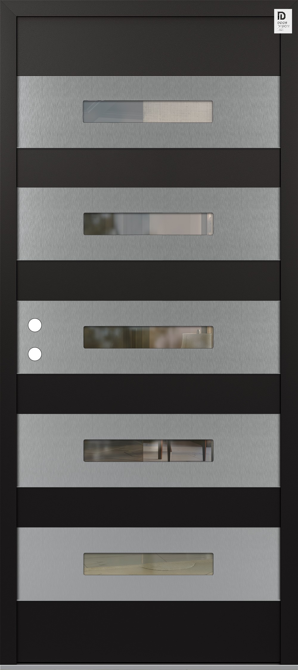 Modern Steel Front Door Diamond D9 36" x 80" black/black clear Glass ...