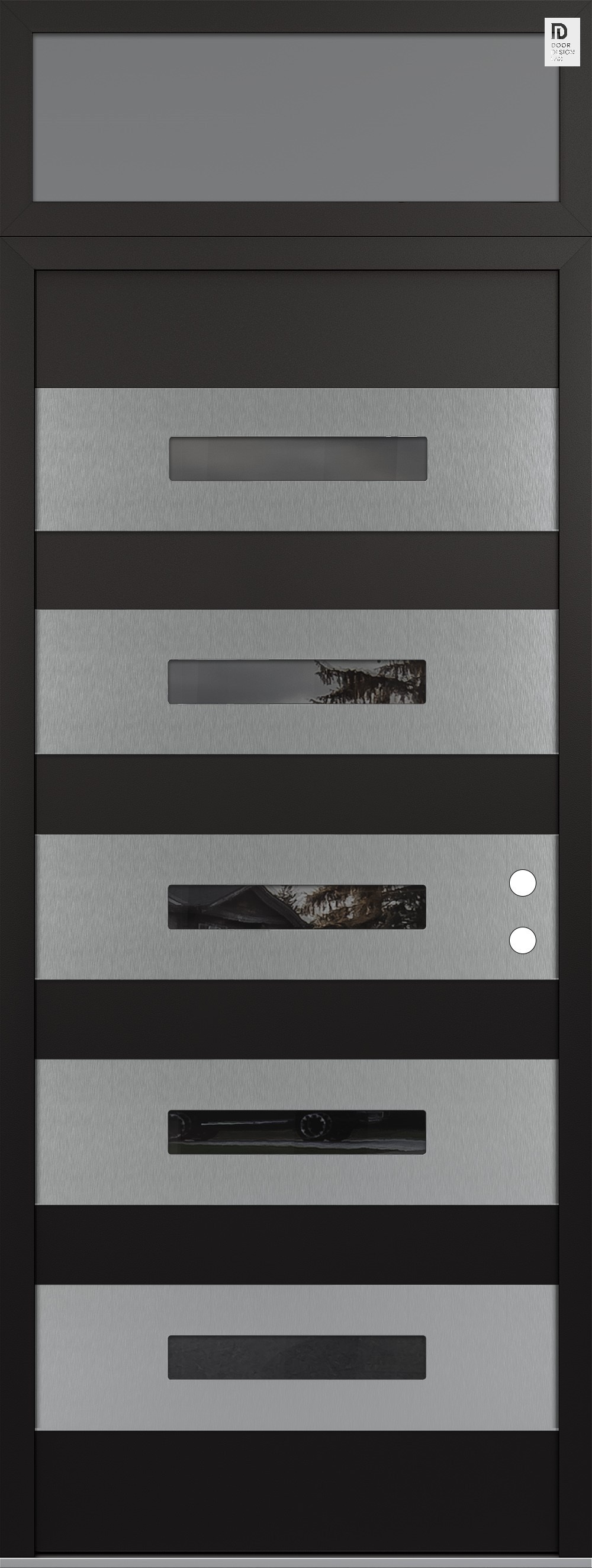 Modern Steel Front Door Diamond D9 36" x 96" black/black mirrored Glass ...