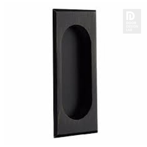 Modern Steel Front Door EMTEK FLUSH PULL RECTANGULAR PASSAGE FLAT BLACK ...