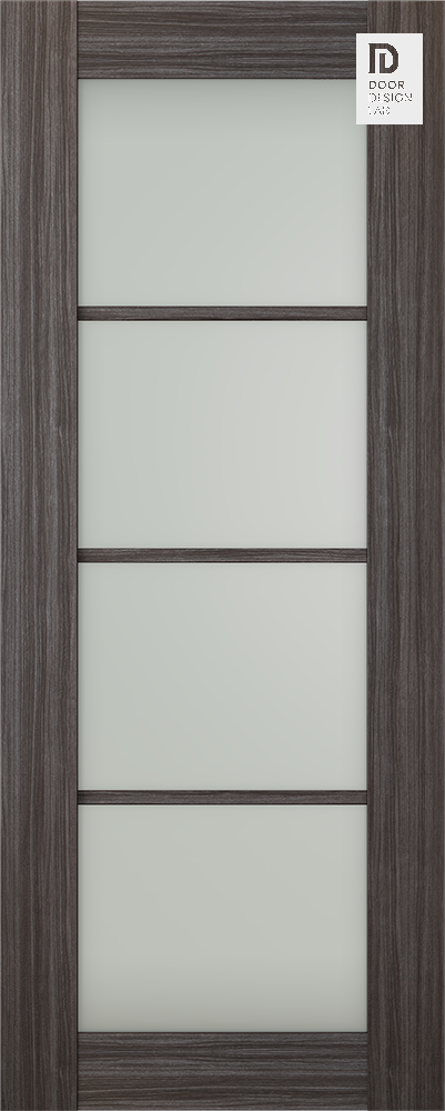 Modern interior DOOR SLAB PALLADIO 4 LITE VETRO GRAY OAK 32" X 96" X 1 ...